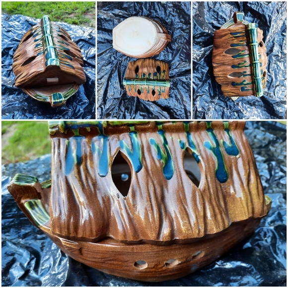 unbranded | Art | Two Pieces Clay Pottery Cerami Ship Boat Noahs Ark ...